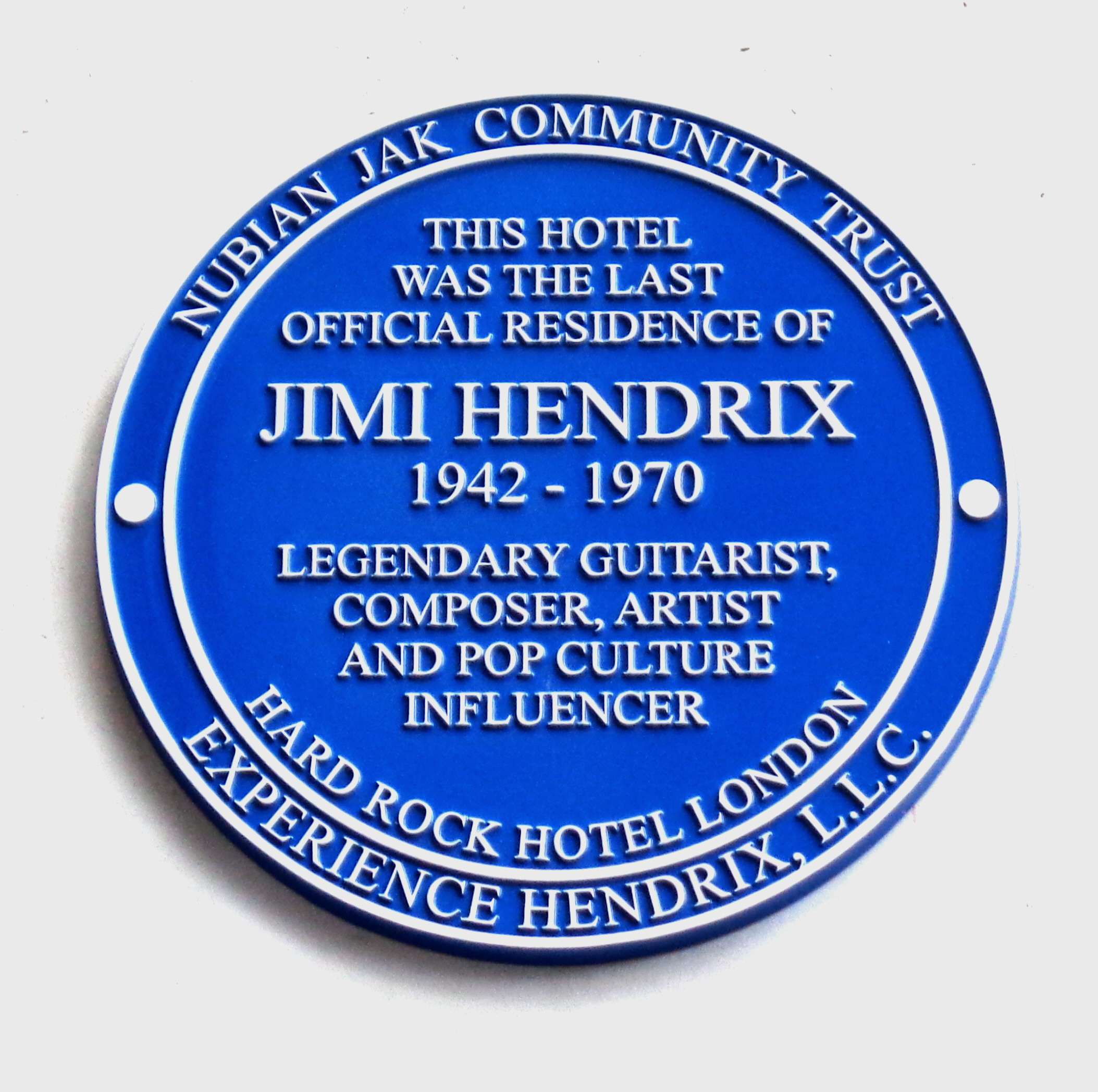 Jimi Hendrix, W1 - Great Cumberland Place | Plaques of London