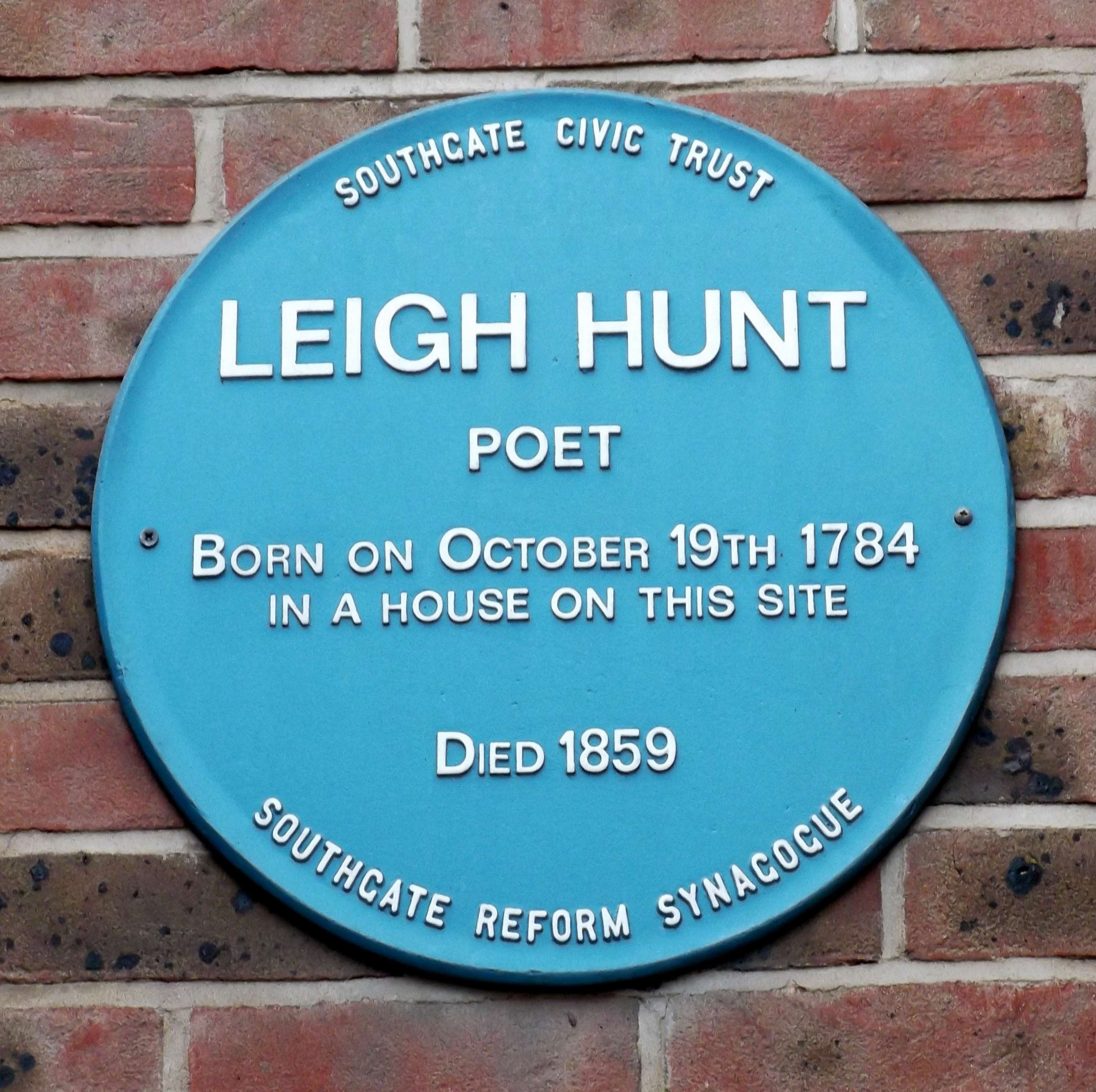 Leigh Hunt - Enfield | Plaques of London