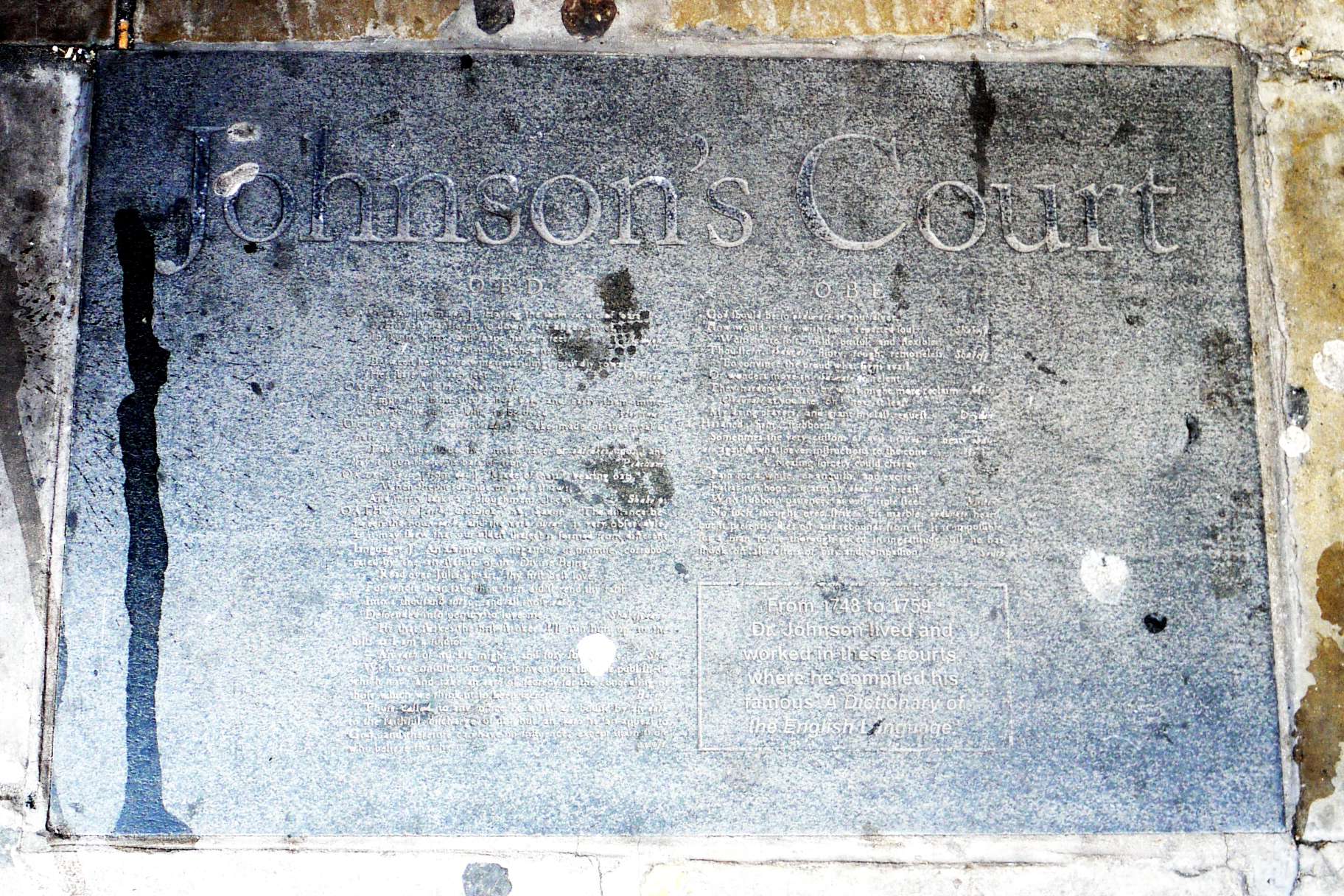 Doctor Samuel Johnson, EC4 - Fleet Street/Johnson's Court | Plaques of ...