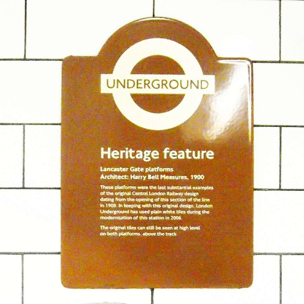 Lancaster Gate Underground Station | Plaques of London