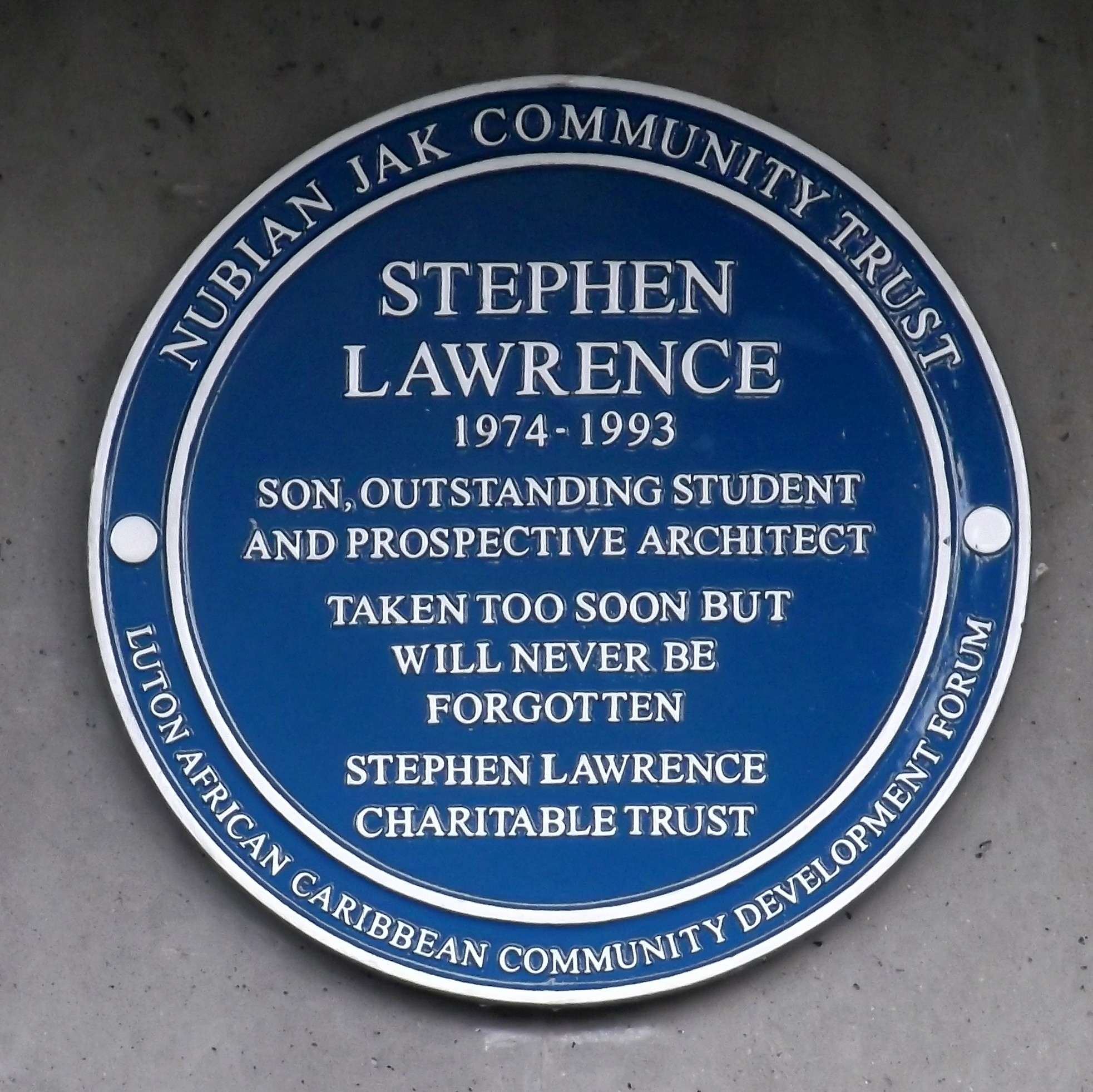 Stephen Lawrence - SE8 | Plaques of London